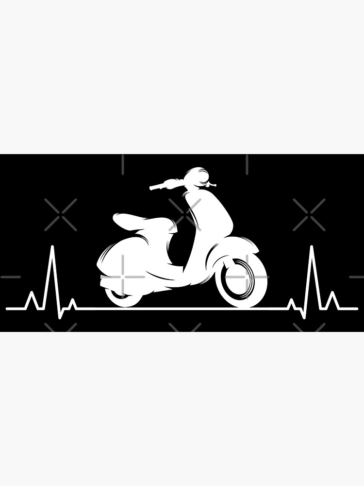 "Scooter Rider Scootering Motorbike Moped Heartbeat Pulse" Sticker for ...