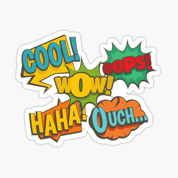 "Retro speech bubbles" Sticker for Sale by RockBeeDesigns | Redbubble
