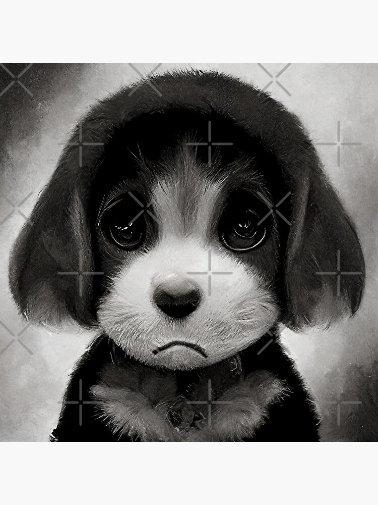 " Sad Cute Beagle Puppy Dog Portrait " Poster for Sale by SadPuppyStore ...