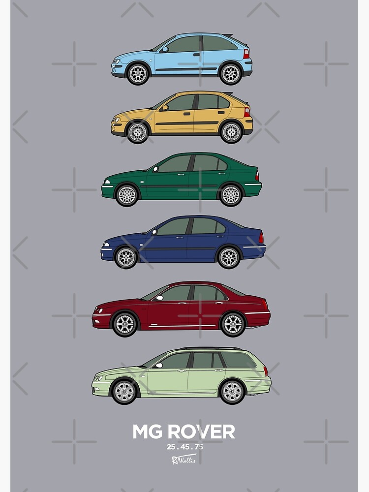 "Rover 2001 25, 45, 75 Classic Car Collection" Poster for Sale by ...