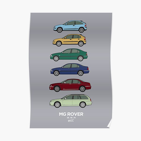 "Rover 2001 25, 45, 75 Classic Car Collection" Poster for Sale by ...