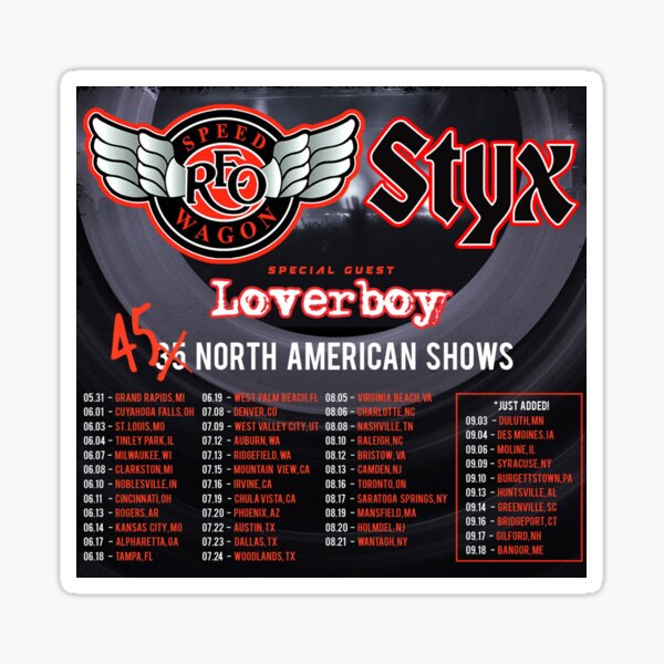 "styx reo 45th North american 2022 poster" Sticker for Sale by ...