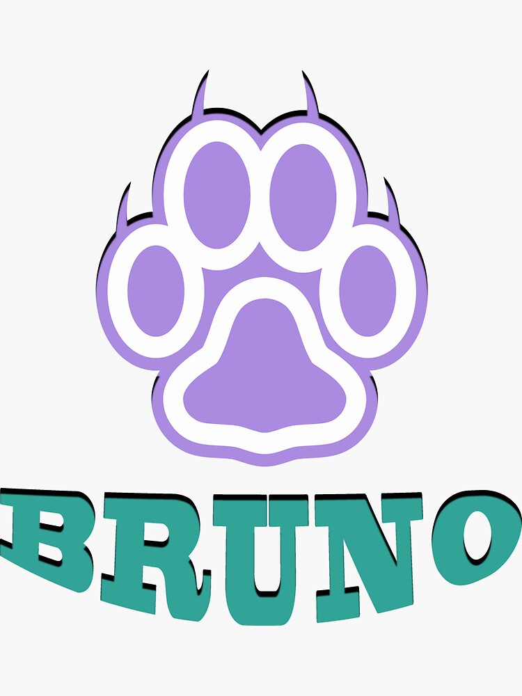 "Bruno Dog Tag Name" Sticker for Sale by PodiShawna | Redbubble