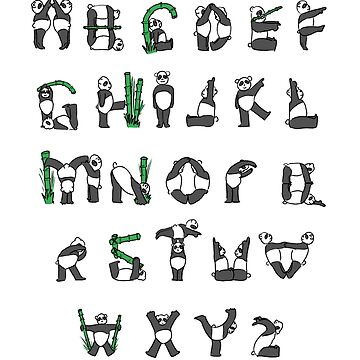 Sticker for Sale mit "Panda-Alphabet" von gibang | Redbubble