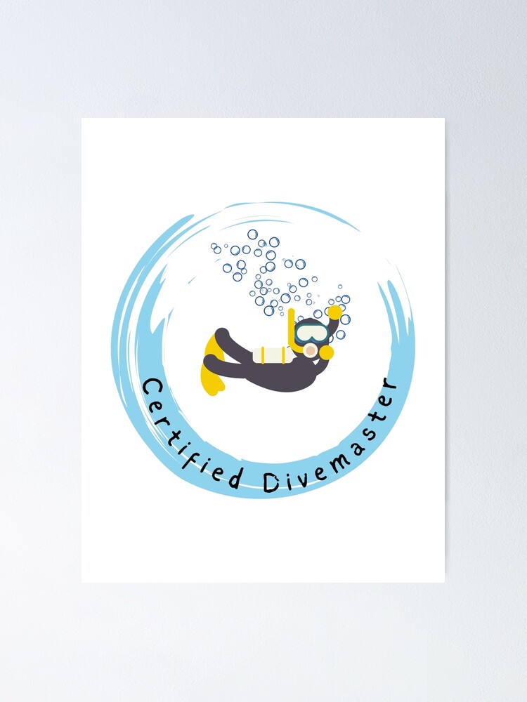 Póster «Divemaster certificado Cute Scuba Diving para Divemaster» de missploy | Redbubble