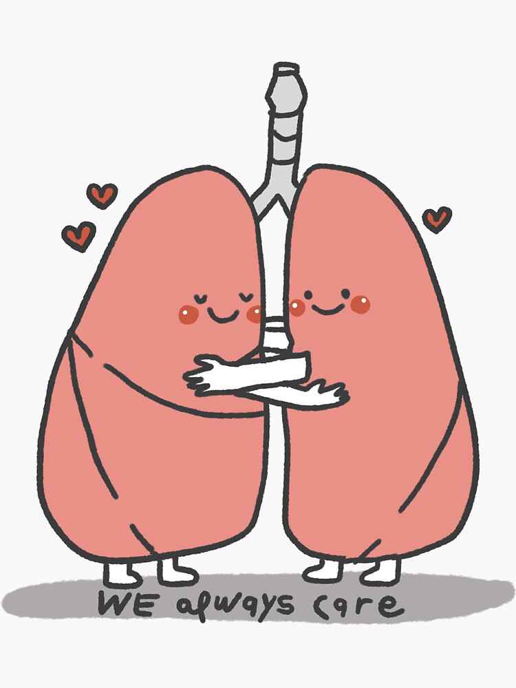 Pegatina «Tus pulmones te aman; vibras positivas para tus seres ...