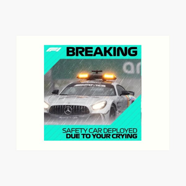 "Safety car deployed due to your crying, F1 memes" Art Print for Sale ...
