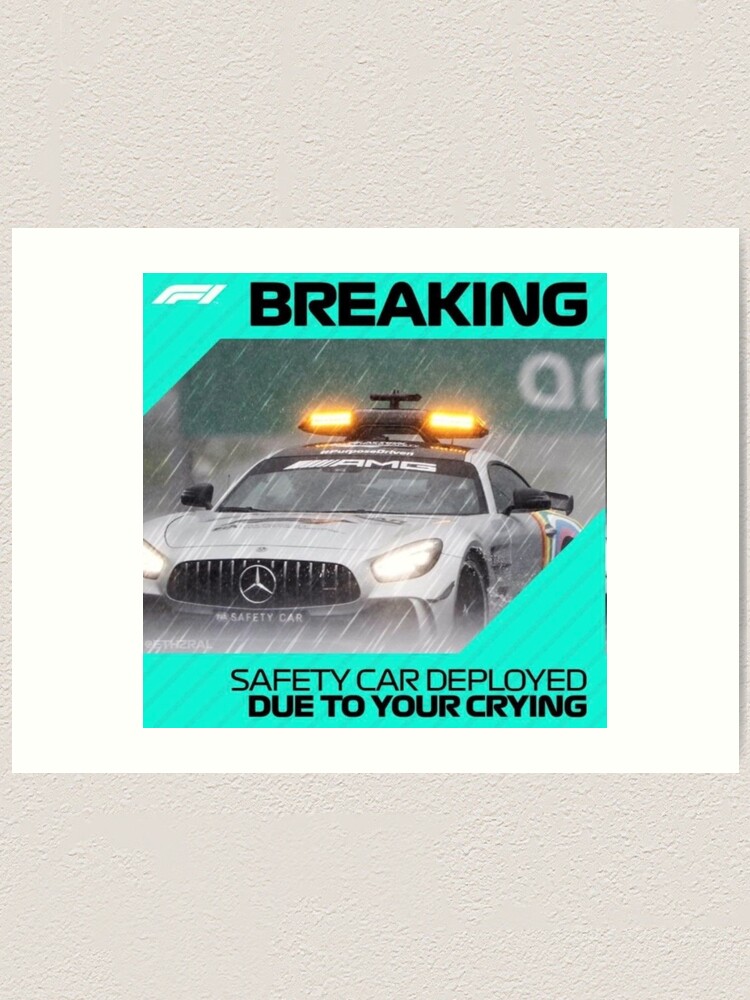 "Safety car deployed due to your crying, F1 memes" Art Print for Sale ...