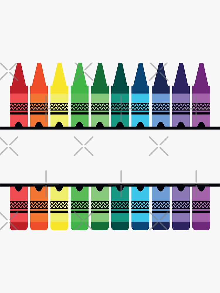 "Split monogram crayon set" Sticker for Sale by BondeelArts | Redbubble