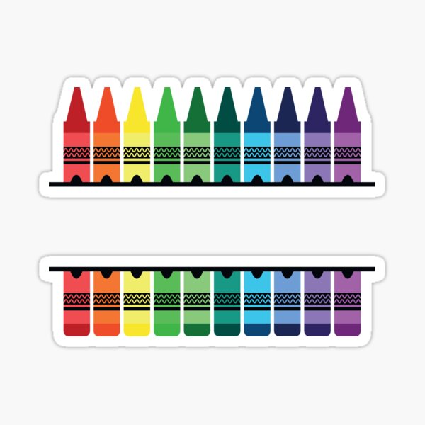 "Split monogram crayon set" Sticker for Sale by BondeelArts | Redbubble