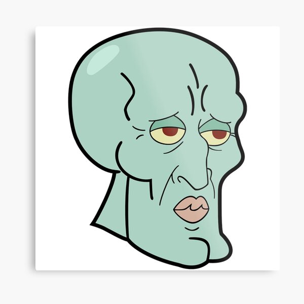 "Handsome Squidward Head" Metal Print for Sale by Zelius | Redbubble