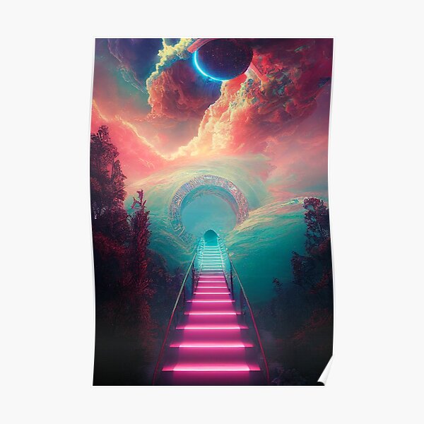 "Stairs to infinity" Poster for Sale by dreamworldscape | Redbubble