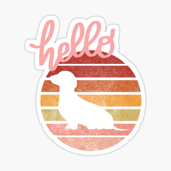 "Cute dachshund, colorful dog " Sticker for Sale by BerryQuyava | Redbubble