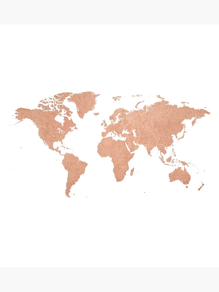 Rose Gold Foil Map of the World Premium Matte Vertical Poster sold by ...
