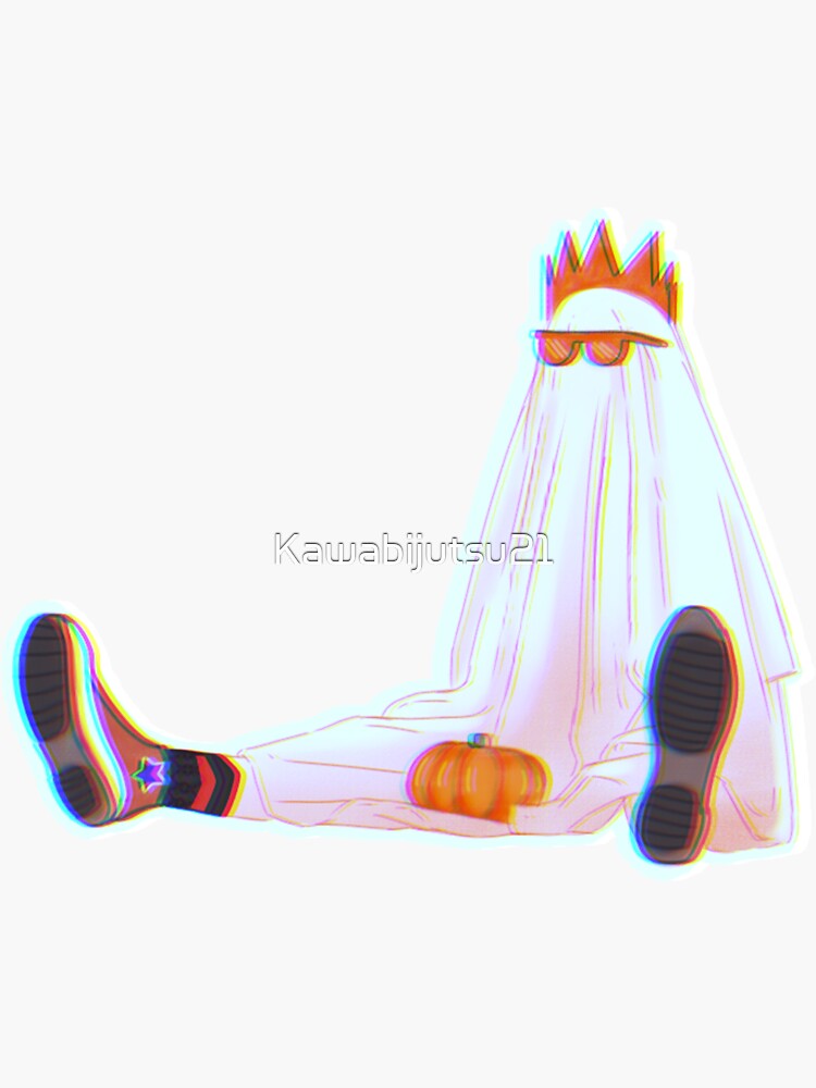 "Lofi ghost aesthetic with pumpkin funny" Sticker for Sale by ...