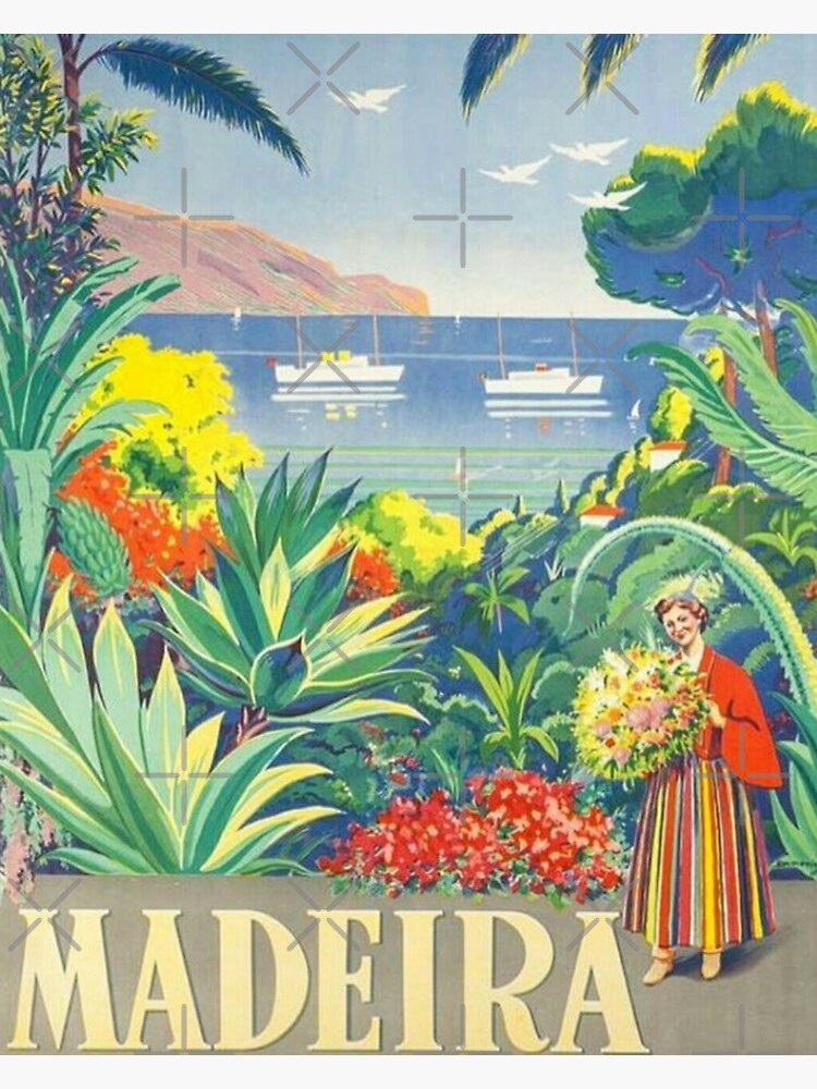 "Madeira Portugal Vintage Travel Poster | Portuguese Tourism Art Poster ...