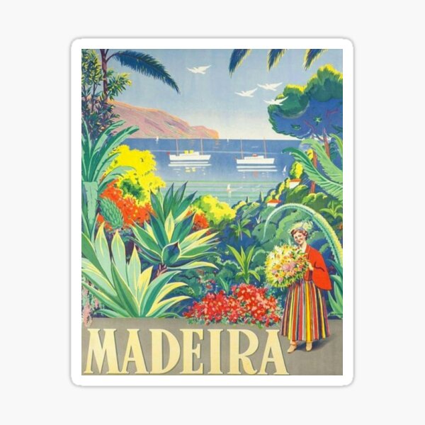 "Madeira Portugal Vintage Travel Poster | Portuguese Tourism Art Poster ...