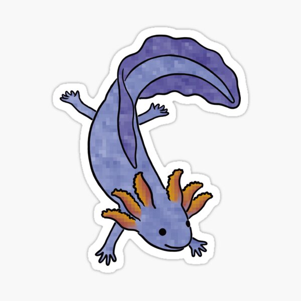 "Blue Axolotl" Sticker for Sale by RuggedRoo | Redbubble
