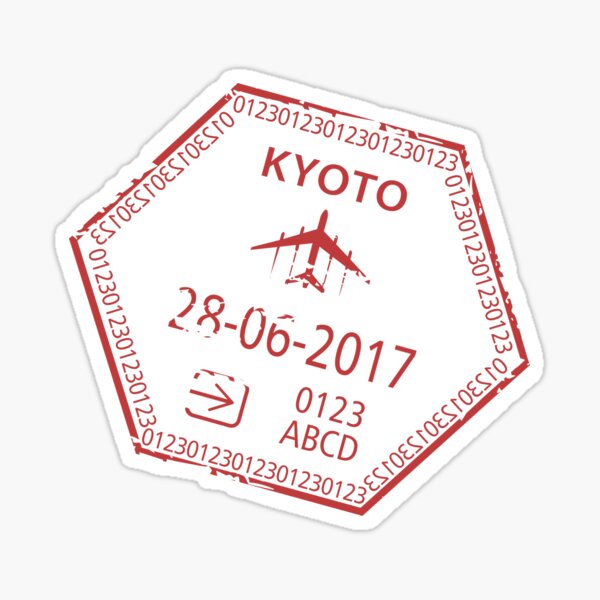 "Japan, Kyoto - Passport Stamp" Sticker for Sale by Sejmen | Redbubble
