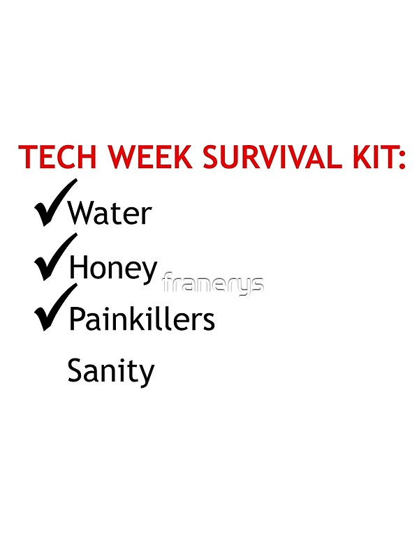 "Tech Week Survival Kit" by franerys | Redbubble