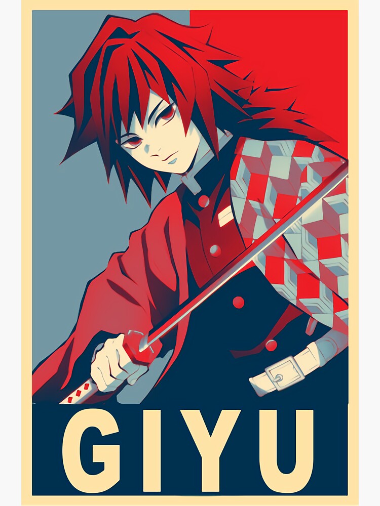 "Gi-yu Poster - Water Hashira" Sticker for Sale by RoseFergusij | Redbubble