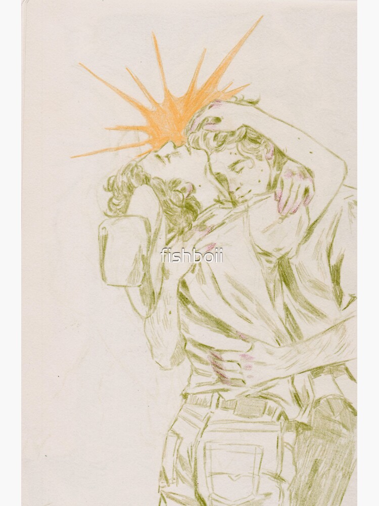 "Two Cowboys hugging Illustration" Sticker for Sale by fishboii | Redbubble