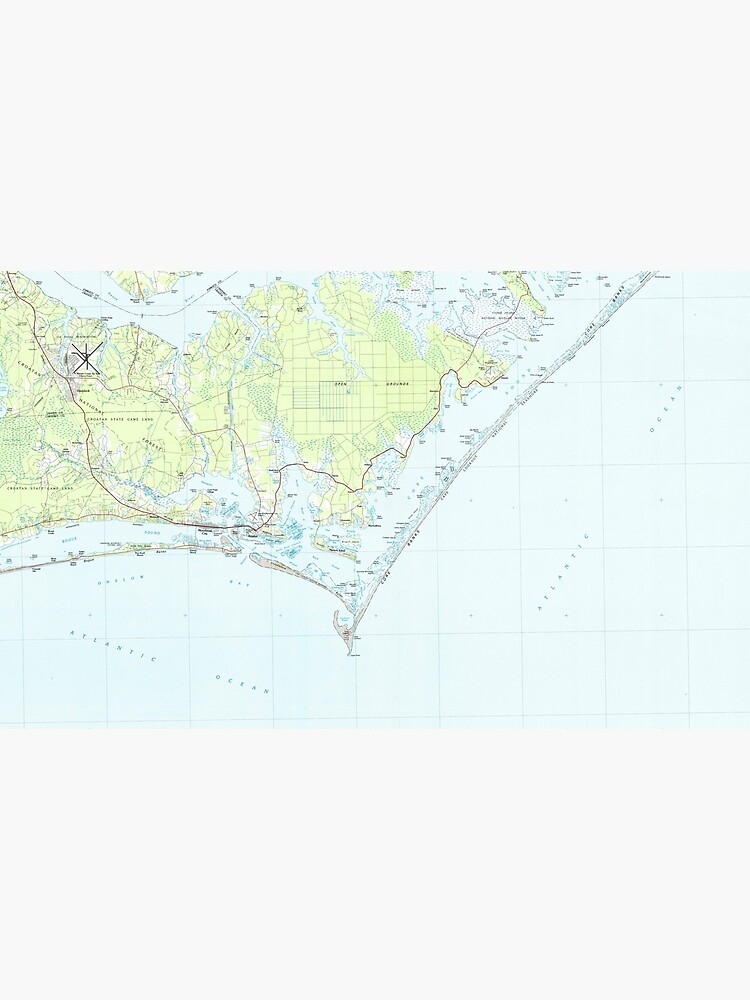 "Cape Lookout National Seashore & Morehead City Map " Canvas Print by ...
