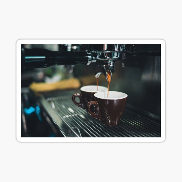 "Espresso machine brewing fresh double espresso" Sticker for Sale by H ...