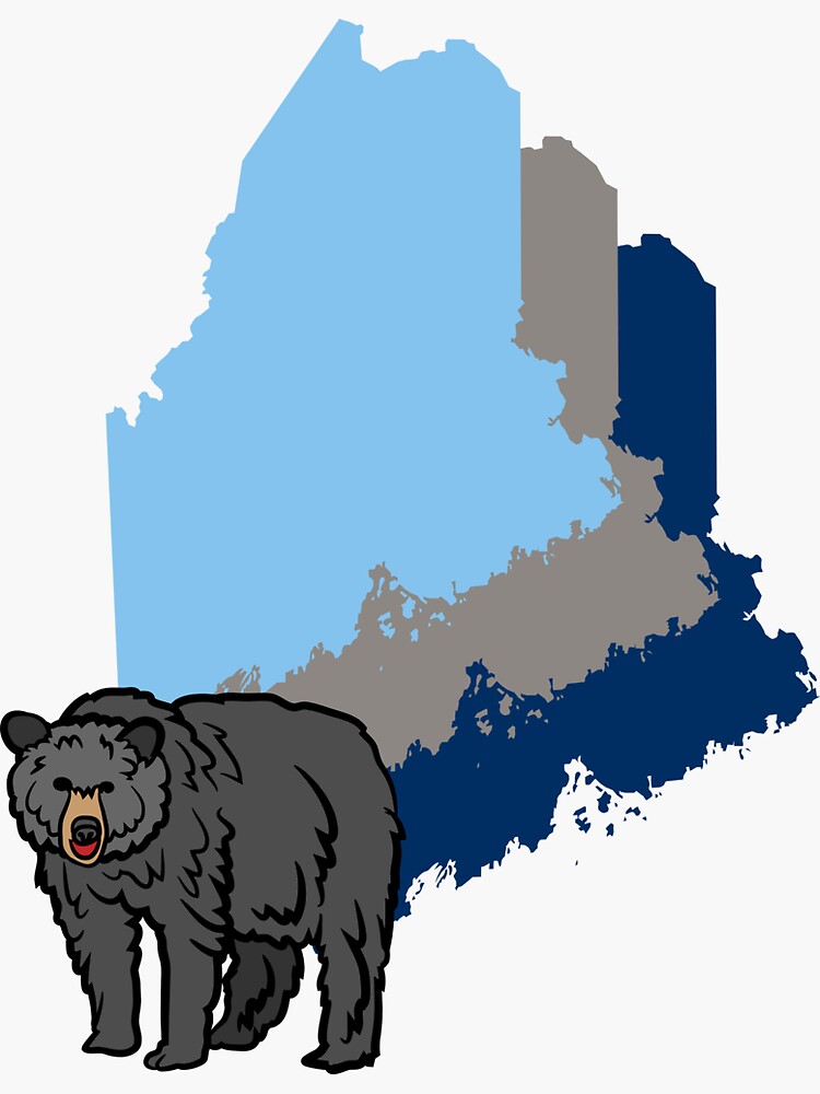 "Maine Border, Black Bears" Sticker for Sale by LatterDaze | Redbubble
