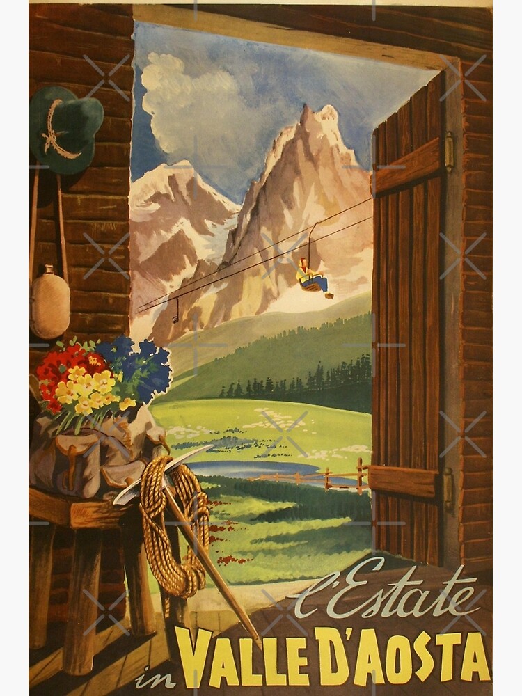 Lámina fotográfica «Cartel del viaje del vintage de Italia del Valle de ...