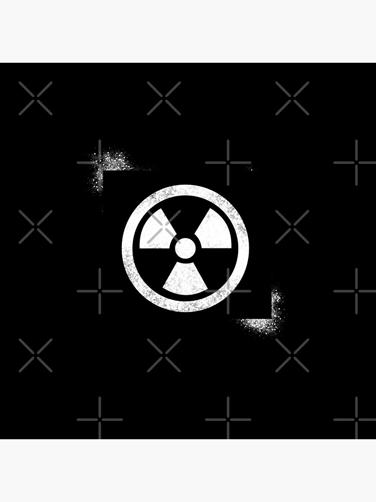 "Cool Nuclear Radiation Fallout Symbol in Stencil Brush White Color ...