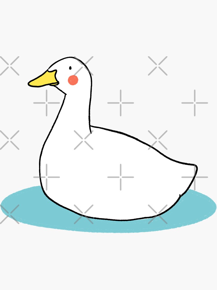 "Just a Really Cute Round Duck " Sticker for Sale by joeysdrawing ...