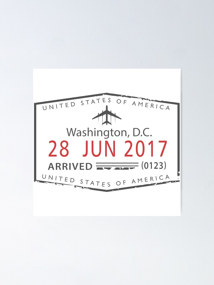 "USA, Washington - Passport Stamp" Poster for Sale by Sejmen | Redbubble