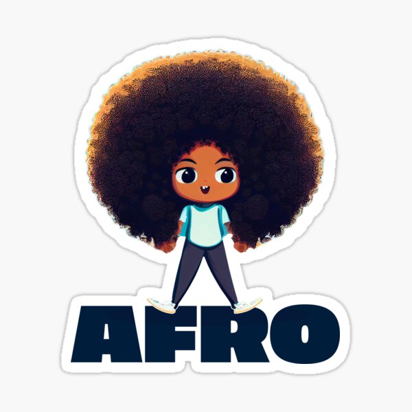 "Afro || Adorable Kid With a Huge Afro" Sticker for Sale by ...