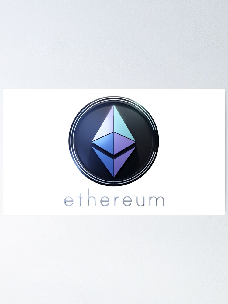 "Ethereum logo and coin with font" Poster for Sale by ColorCube1 ...