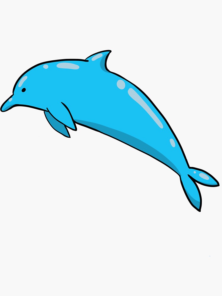"Cute Blue Dolphin" Sticker for Sale by Aubrie-Artwork | Redbubble