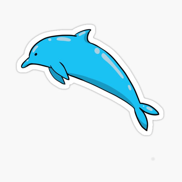 "Cute Blue Dolphin" Sticker for Sale by Aubrie-Artwork | Redbubble
