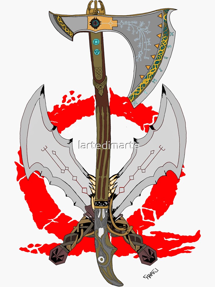 "God Of War weapons" Sticker for Sale by lartedimarte | Redbubble