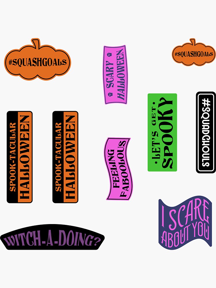 "Cute spooky Halloween sticker set for a fun party" Sticker for Sale by ...