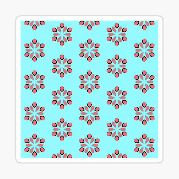 "Artistic And Modern Patterns - Light Red Cyan" Sticker for Sale by ...
