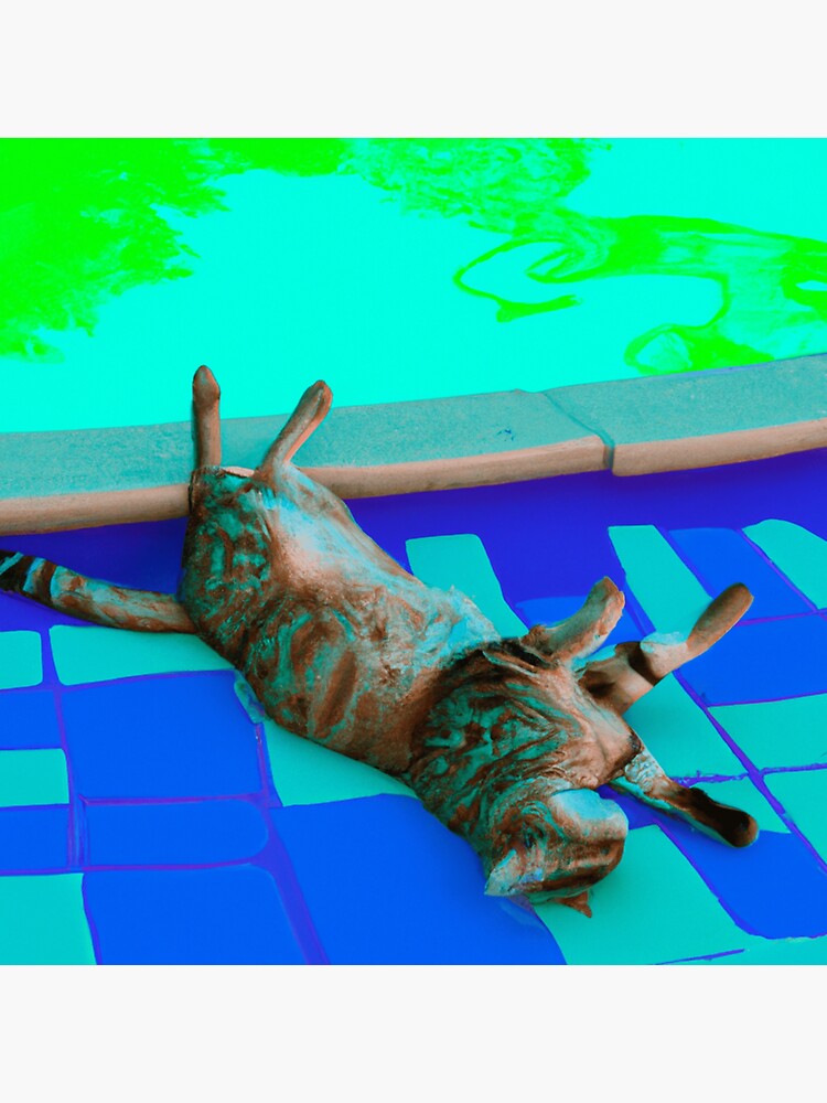 "Cat Pool" Sticker for Sale by Oldworlder | Redbubble