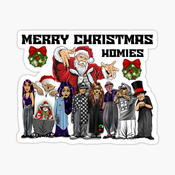 "Chicano Christmas Lil Homies" Sticker for Sale by EnviousObjects2 ...