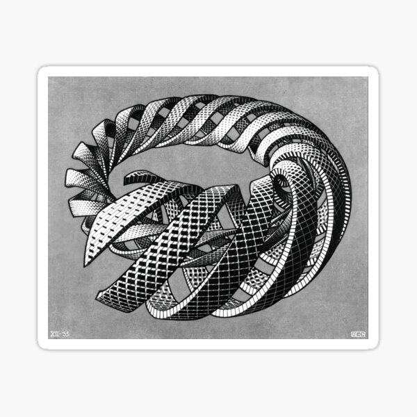 "Spirals (1953), Op Tessellation by M.C. Escher" Sticker for Sale by ...