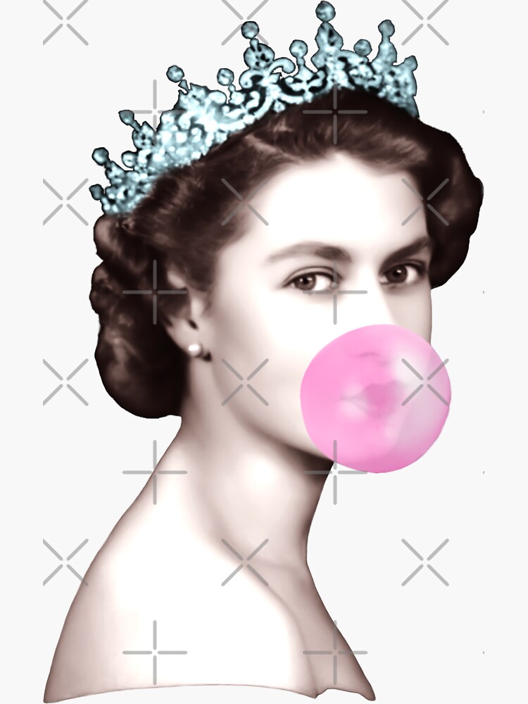 "Queen Elizabeth II Chewing Gum Design 2" Sticker for Sale by ...