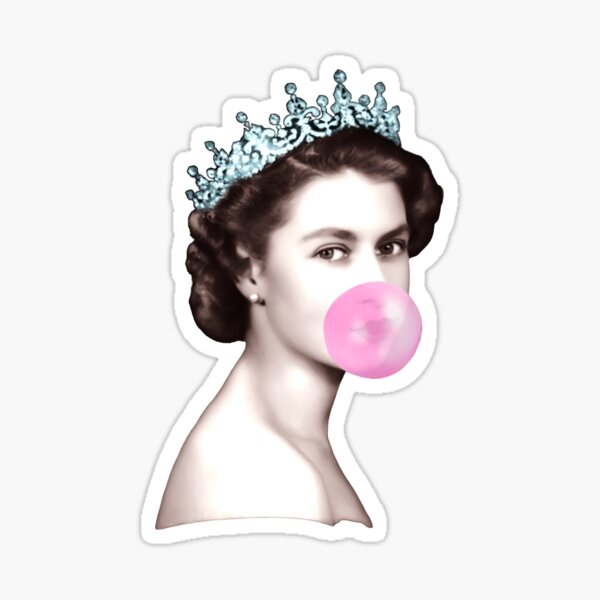"Queen Elizabeth II Chewing Gum Design 2" Sticker for Sale by ...