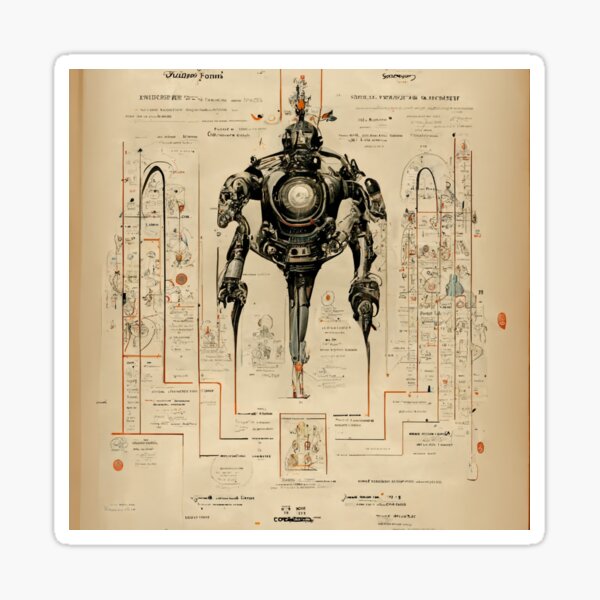 "Explanation of a cyborg in the middle ages" Sticker for Sale by ...