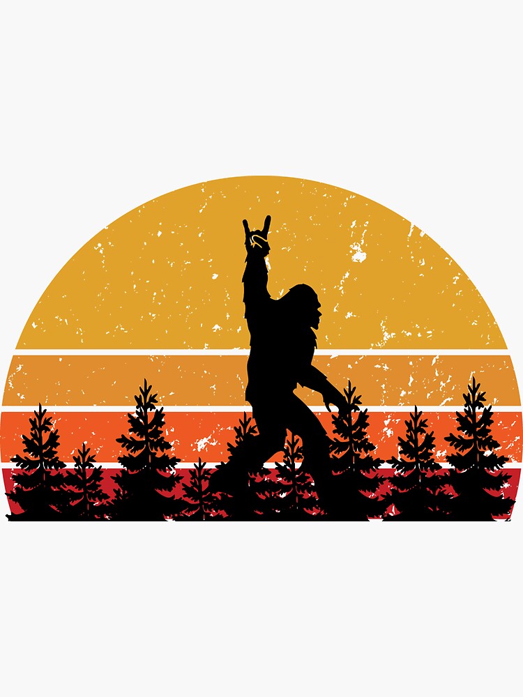 "Retro vintage Bigfoot Silhouette" Sticker for Sale by JoeyGrace ...