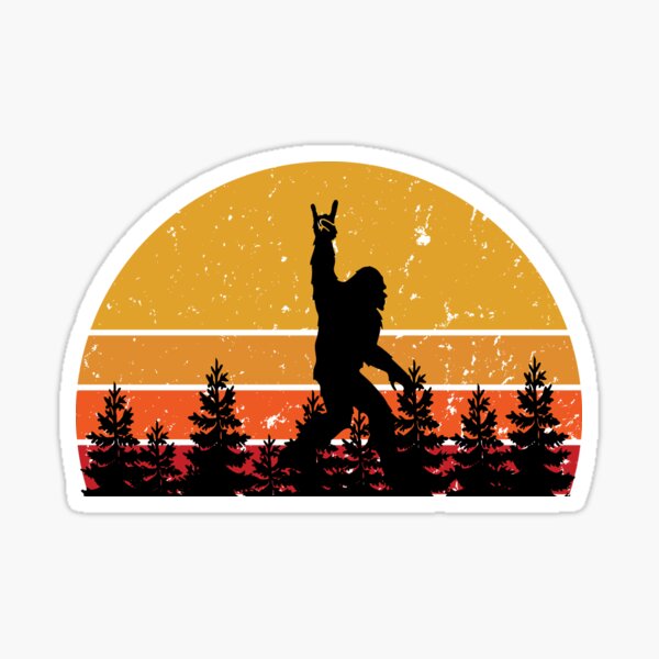 "Retro vintage Bigfoot Silhouette" Sticker for Sale by JoeyGrace ...