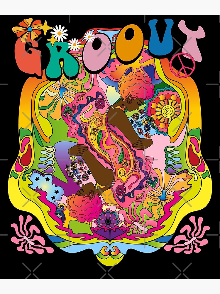 "Retro Stay Groovy Girl Festival Trippy Hippie Good Vibes Flower Child ...