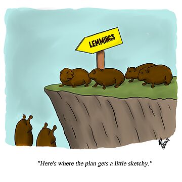 "Funny Percenters Lemming Planning Cartoon Humor" Photographic Print ...